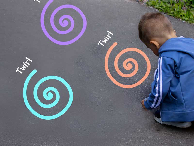 Create a Sensory Path on the Playground with Twirl Circles Stencils