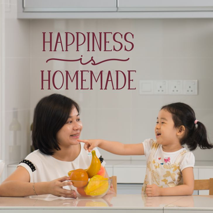 Happiness is Homemade - Premium Kitchen Wall Decal Inspirational Quote