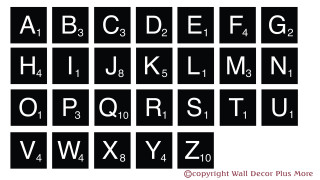Scrabble Tiles Wall Decal Stickers Home Decor Personalized 6-Inch