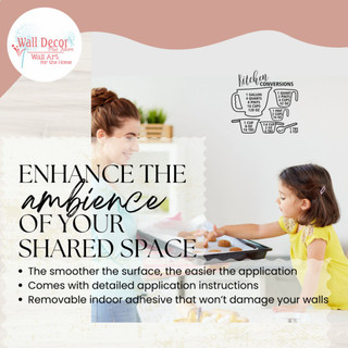 Kitchen Conversion Measurement Chart Wall Stickers Vinyl Decor Decals