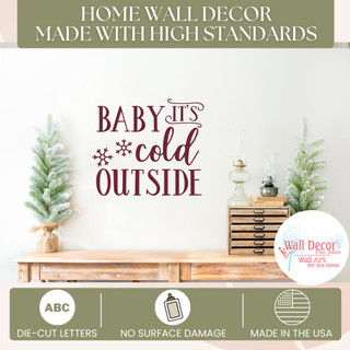 Baby Its Cold Outside Winter Wall Decor Sticker Vinyl Decal Quote