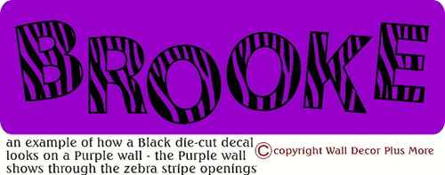 Zebra-Print Alphabet Letters Vinyl Wall Sticker Decals, 1pc, 11-Inch