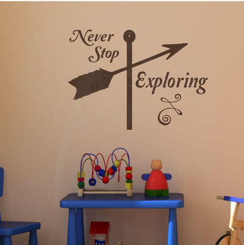 Never Stop Exploring Wall Sticker Art Vinyl Lettering Decals Arrow Home ...