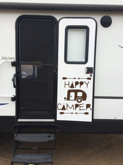 Happy Camper Vinyl Lettering Art Wall Decals Stickers Tribal RV Home ...