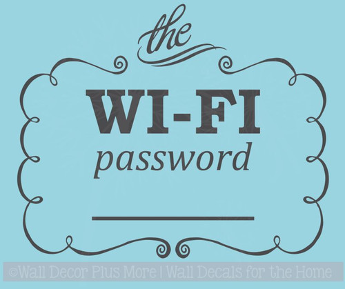 Wifi Password Vinyl Lettering Stickers Hotel Sign Wall Art Decals