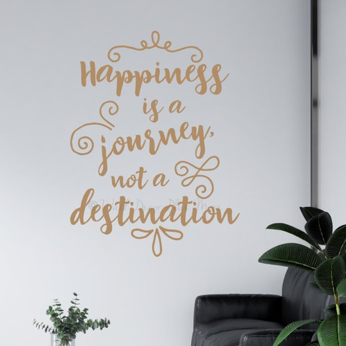 Inspirational Wall Decal Stickers Happiness a Journey Class Decor Quote