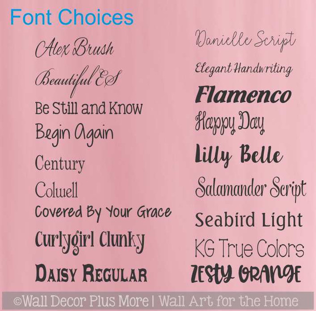 Custom Wall Decal Stickers Wall Words Lettering - Choose Font and Color ...