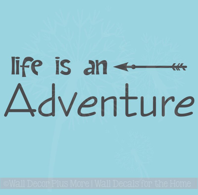 Life Is An Adventure Wall Decal Sticker With Modern Arrow Art