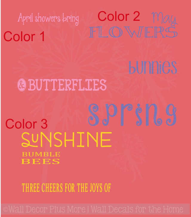 Spring Subway Art Vinyl Lettering Art Wall Stickers Decals for Spring ...