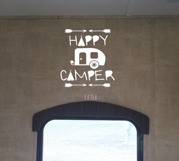 Happy Camper Vinyl Lettering Art Wall Decals Stickers Tribal RV Home ...