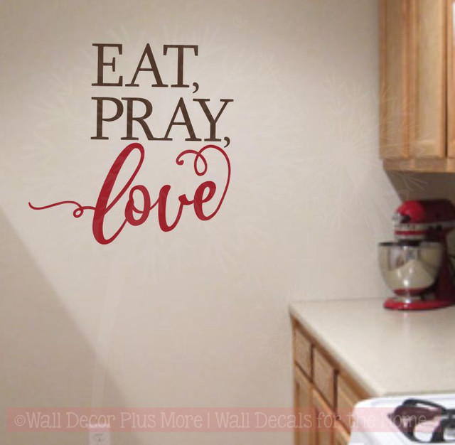 Eat Pray Love Wall Stickers Vinyl Lettering Wall Decals for Home Decor