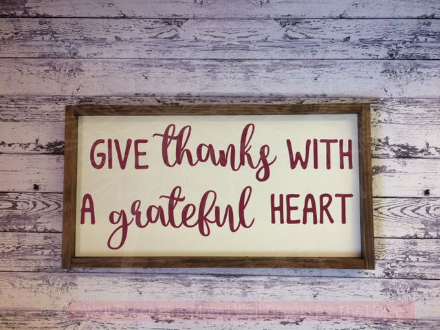 Give Thanks Grateful Heart Kitchen Wall Decals Gratitude Vinyl Letters