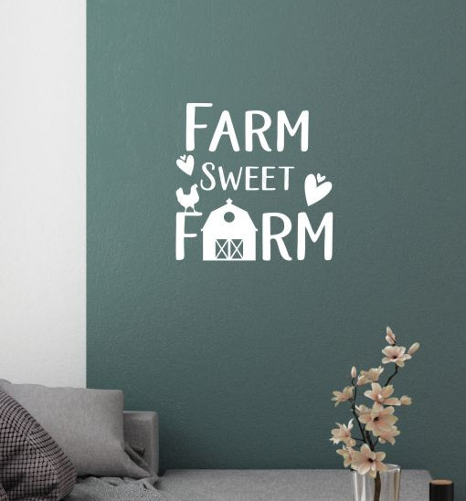 Farmhouse Kitchen Decor Farm Sweet Farm Vinyl Art Wall Decal Stickers