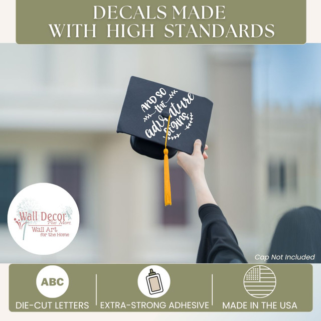 Graduation Hat Decoration Vinyl Decal Sticker for Graduate Mortarboard