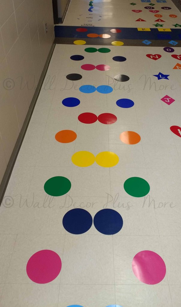Sensory Path 8-Inch Polka Dot Stickers Vinyl Decals School Hallway Hop