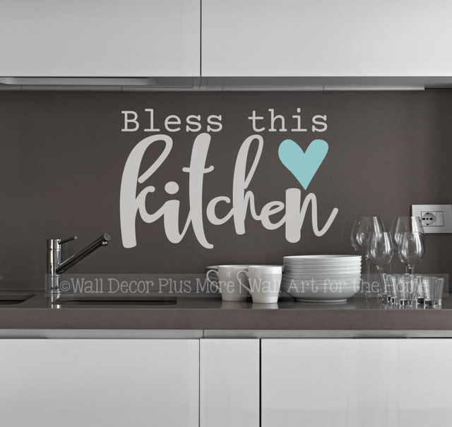 Bless This Kitchen Wall Words Decal Vinyl Lettering Sticker Decor Art