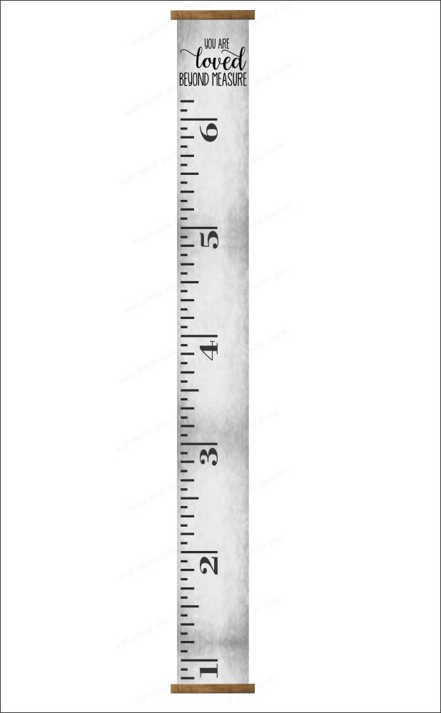Loved Beyond Measure Gray Canvas Height Ruler Growth Chart Wall Sign