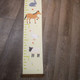 Wood Topped Farm Animals Height Ruler Printed on Canvas Growth Chart