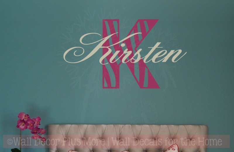Zebra-Print Alphabet Letters Vinyl Wall Sticker Decals, 1pc, 11-Inch