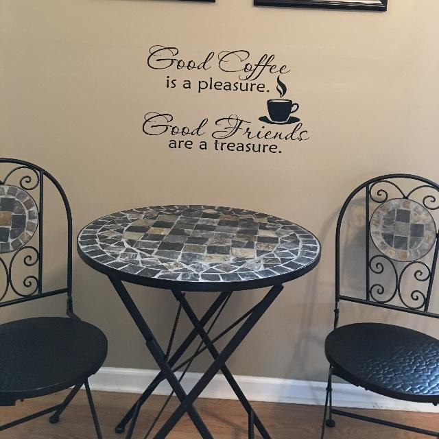 Good Coffee Good Friends Kitchen Wall Decal Quote Vinyl Stickers