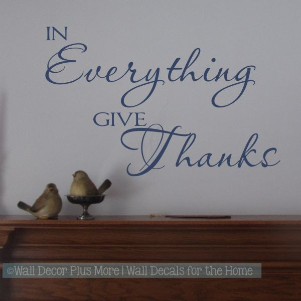 In Everything Give Thanks Kitchen Wall Decal Stickers Quotes