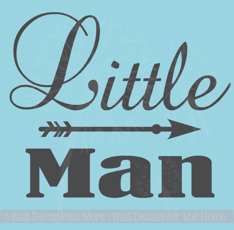 Little Man Boys Bedroom Wall Decals Vinyl Lettering Wall Words with Arrow