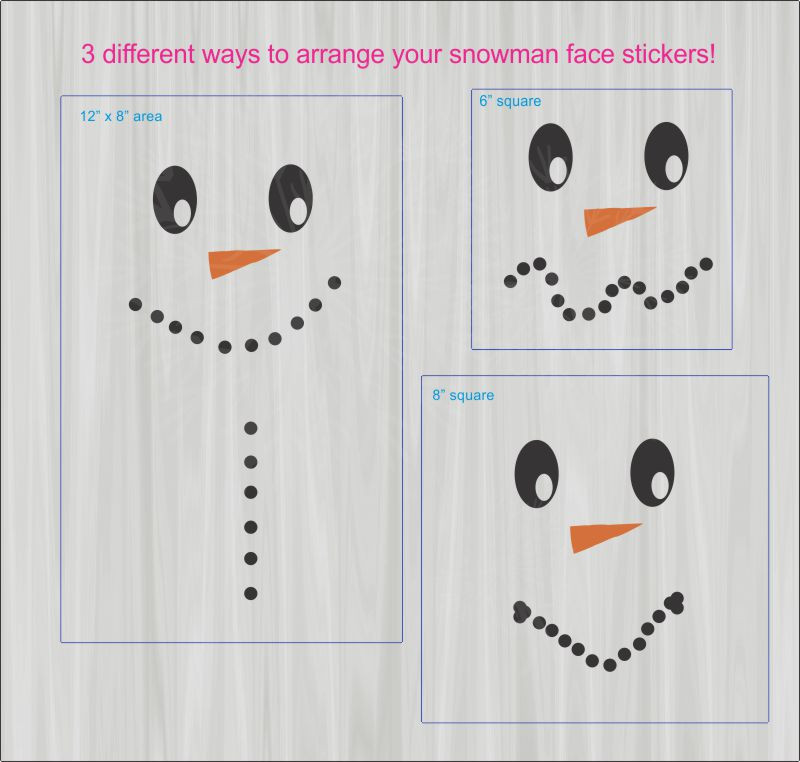 Create Your Own Snowman Face Vinyl Decals Winter Holiday Wall Stickers ...