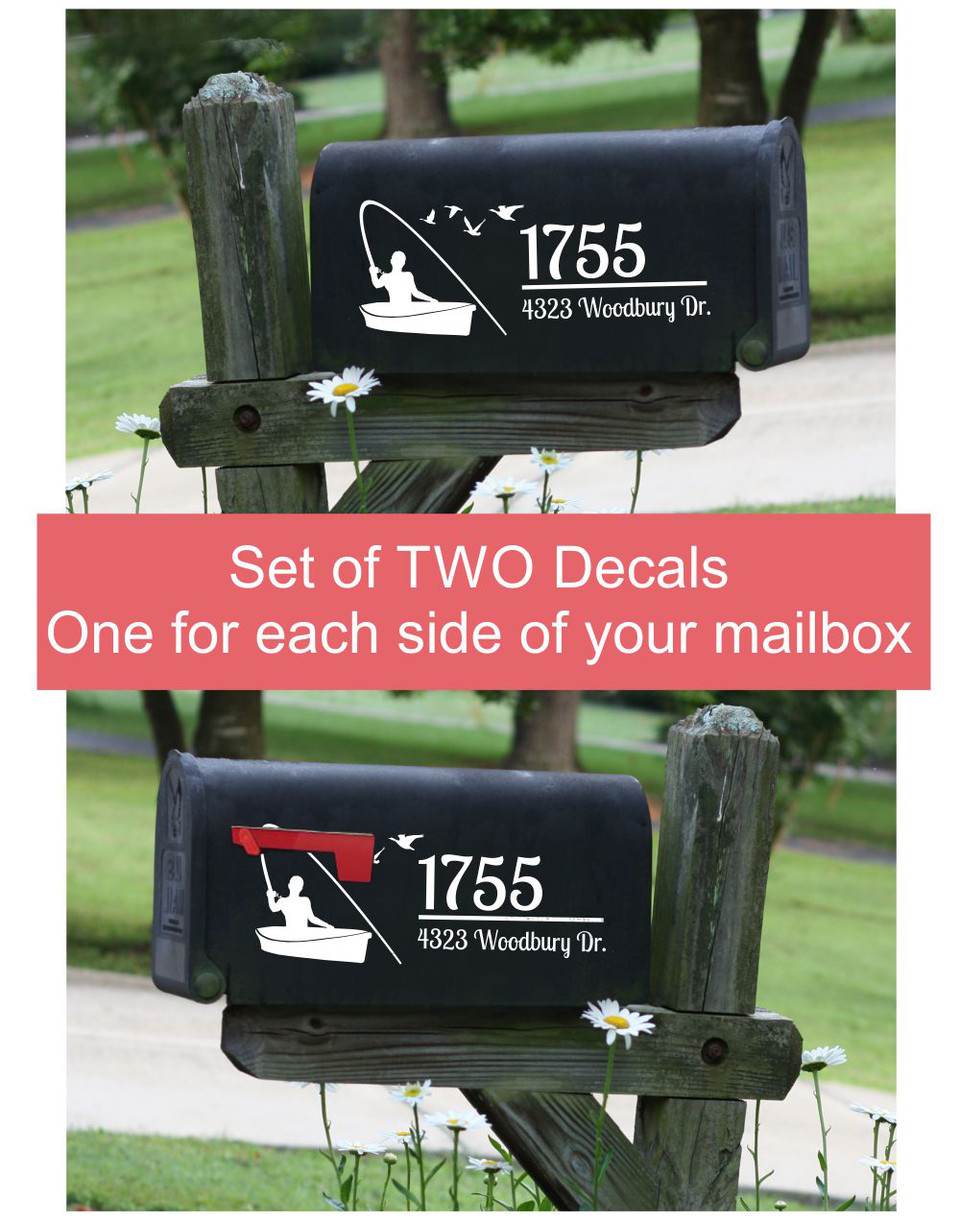 Fisherman Mailbox Lettering Fishing Boat Custom Name Address Vinyl ...