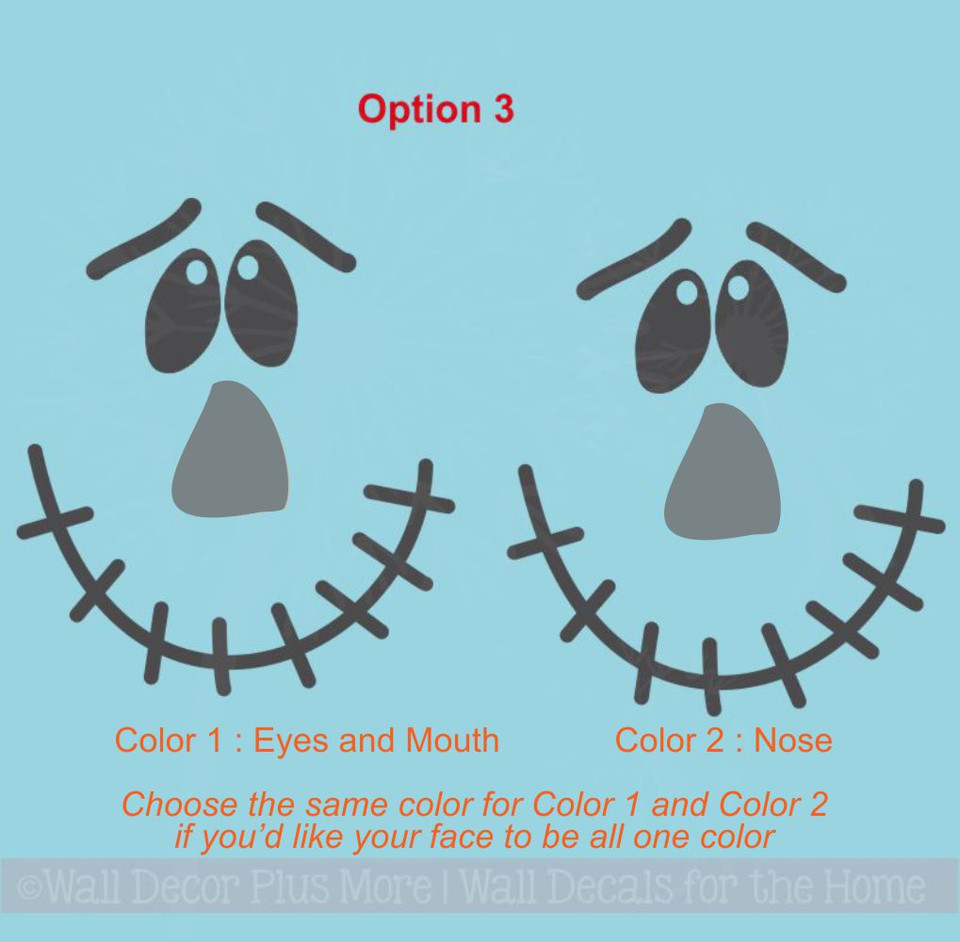 Scarecrow Face Set of 2 Fall DIY Wood Project Vinyl Stickers Wall Decals