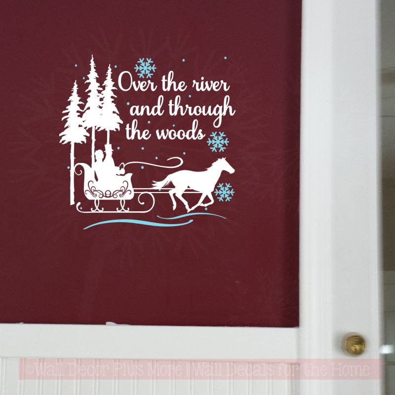 Snow Scene Wall Sticker Dashing Snow Winter Wall Vinyl Art Home Decor