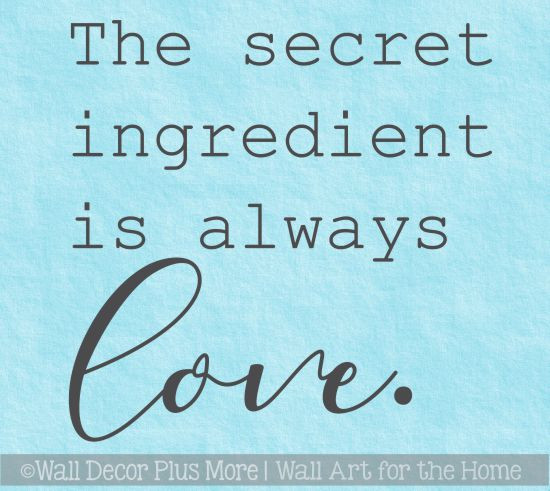 Kitchen Art Stickers Secret Ingredient Love Vinyl Decals Home Decor