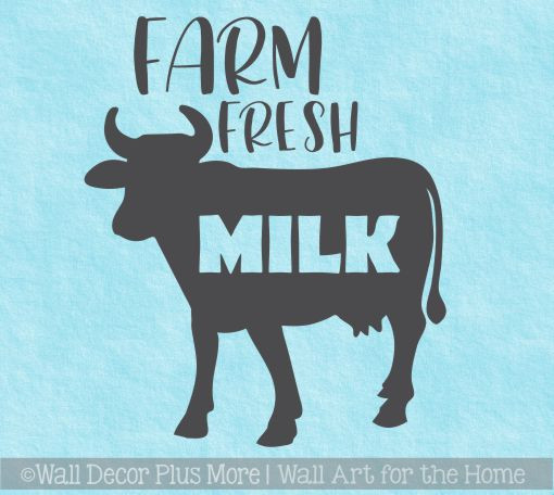Kitchen Wall Decor Decals Farm Fresh Milk Home Decor Vinyl Art Stickers