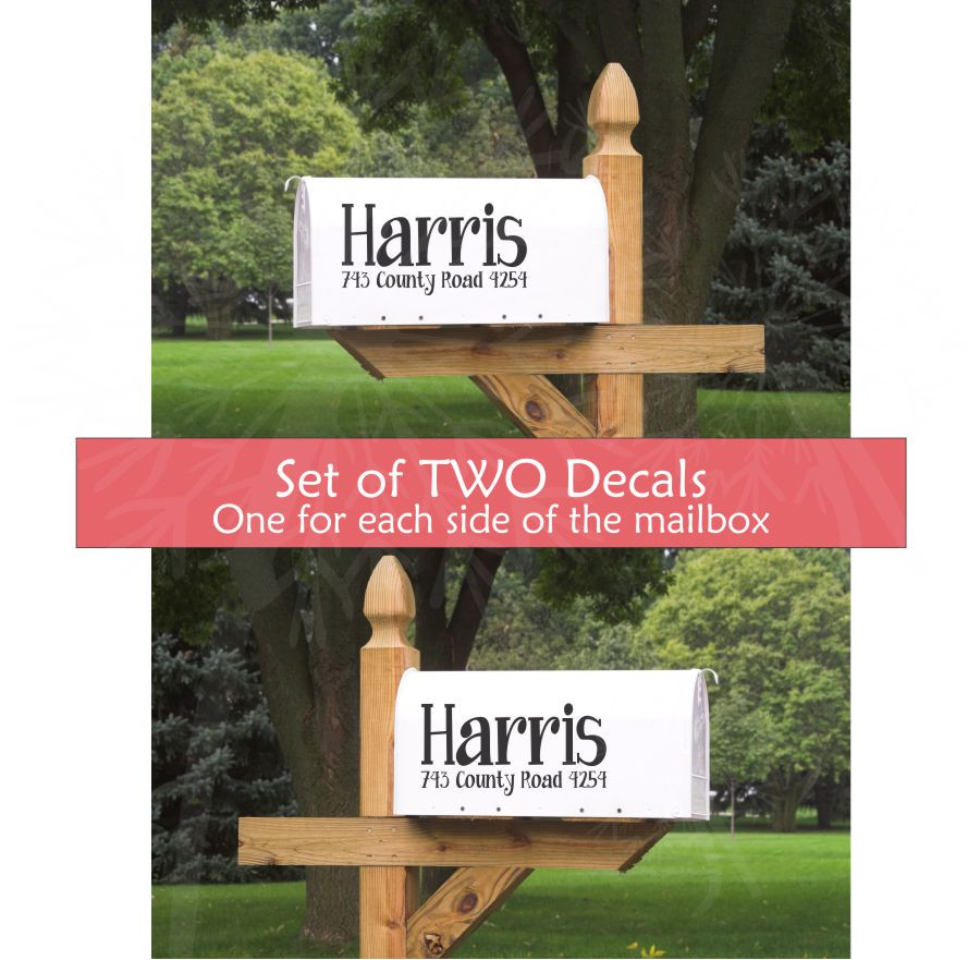 Personalized Mailbox Decal Sticker with House Number and Street Name