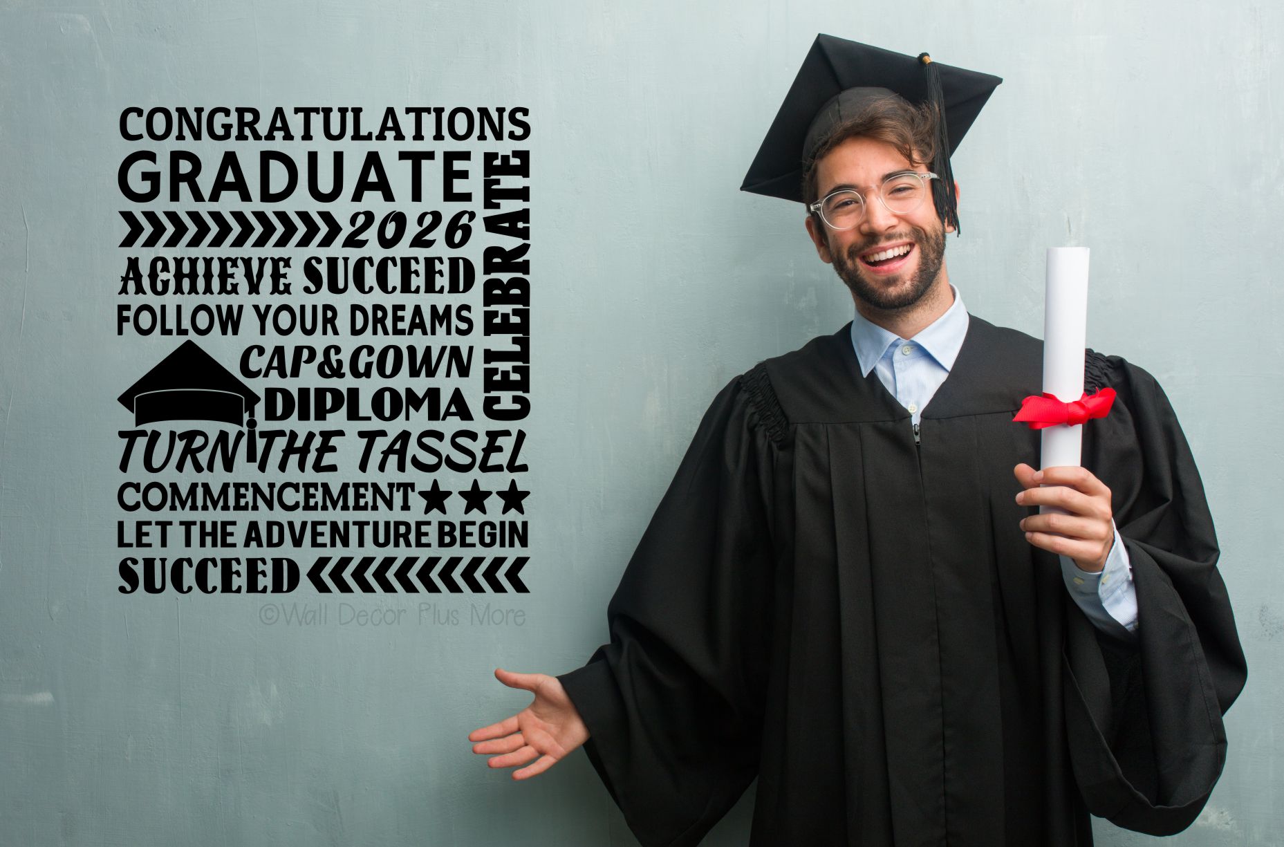 Congrats Grad Success Adventure Subway Art Lettering Graduation Vinyl ...