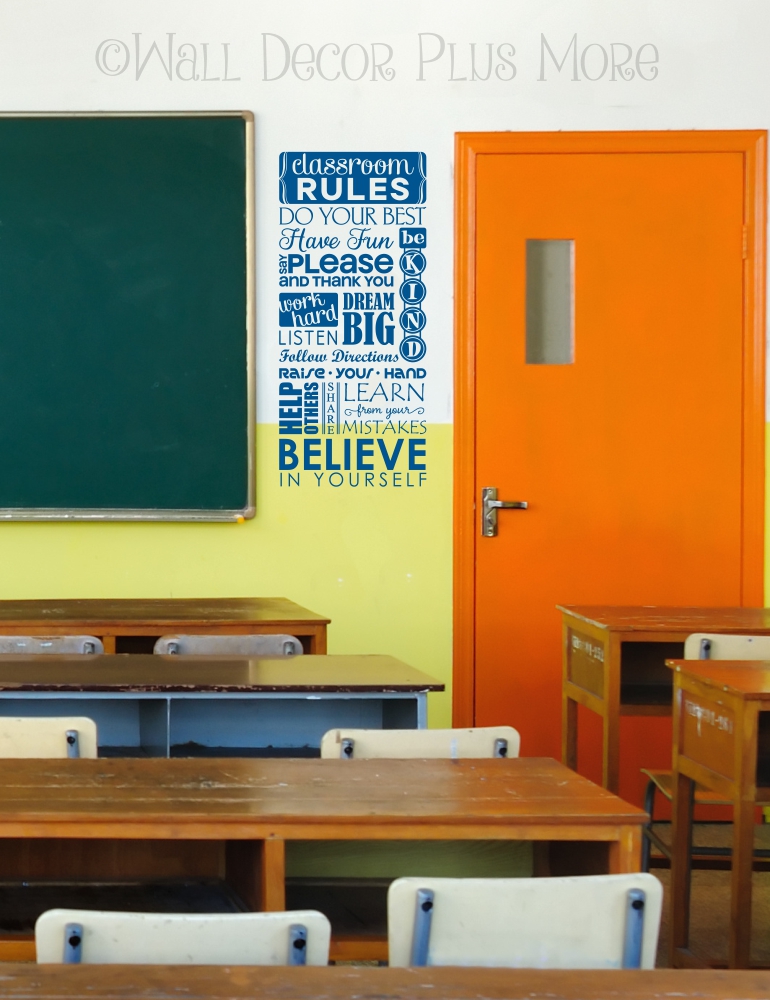 Classroom Rules Subway Art Teacher Wall Decals Letters Vinyl Stickers