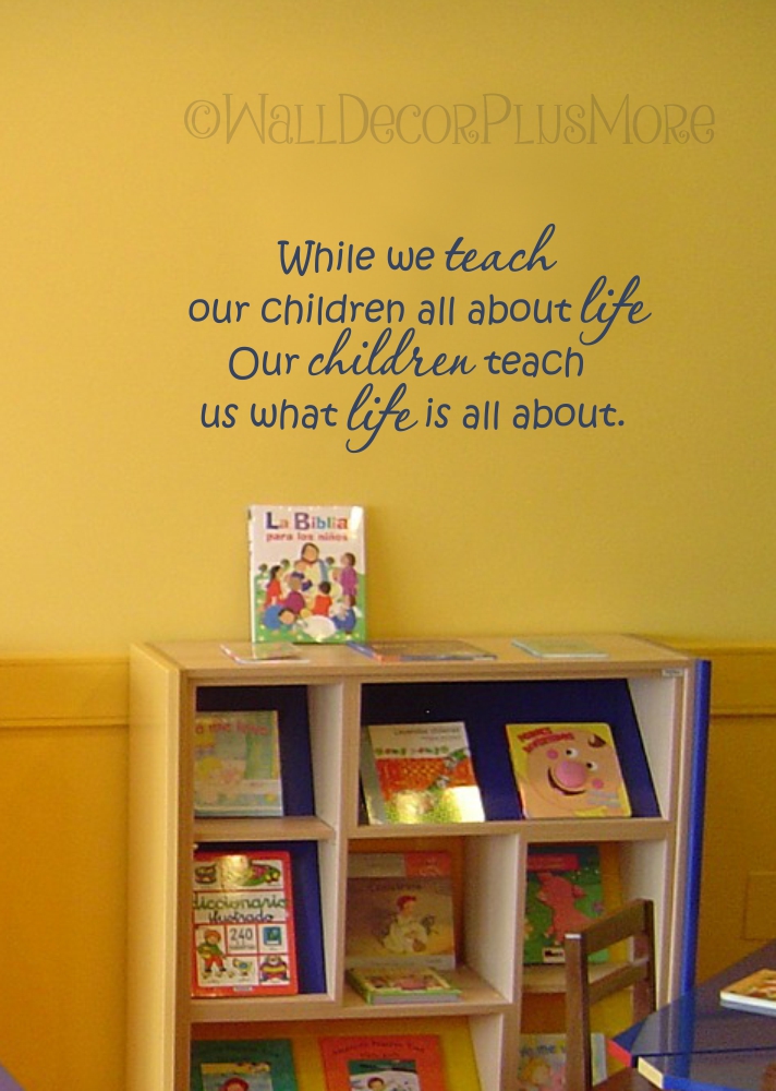 Teach Children About Life Wall Decals Vinyl Stickers Daycare Wall Letters
