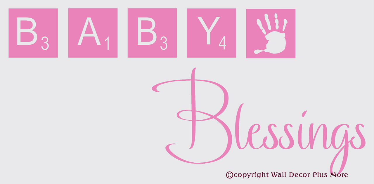 Baby Blessings Wall Sticker Decals Scrabble Tiles Wall Art Letters