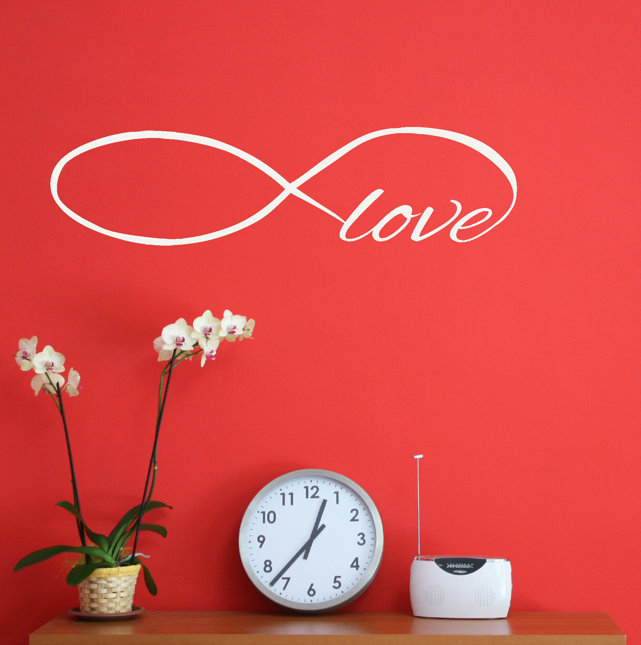 Love Wall Decal with Infinity Symbol for Bedroom Decor