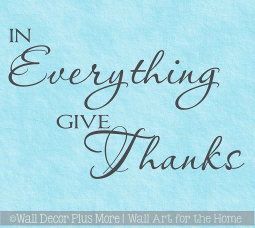 In Everything Give Thanks Kitchen Wall Decal Stickers Quotes