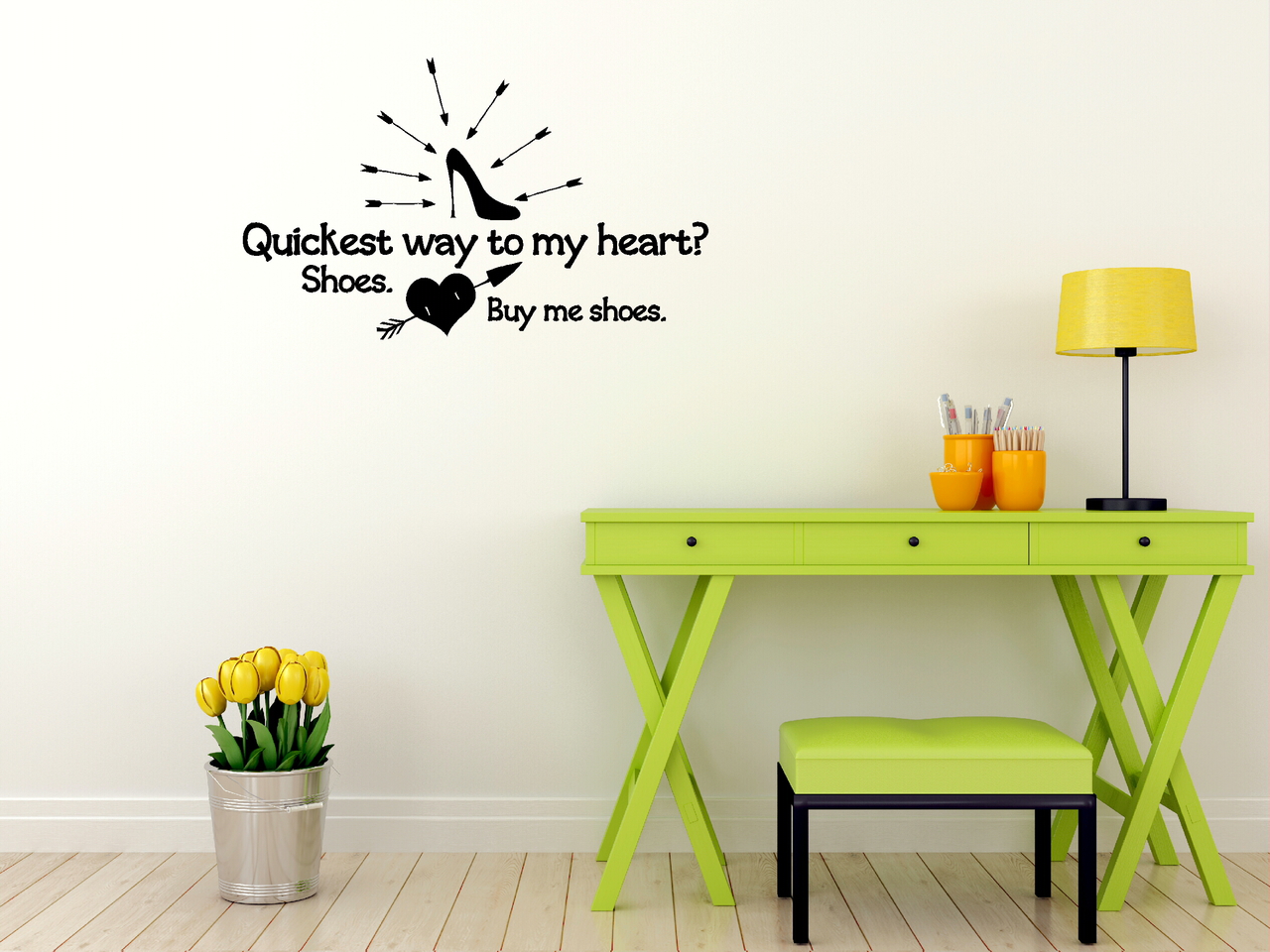 Buy Me Shoes Funny Wall Decal Sticker Quote Bedroom Decor