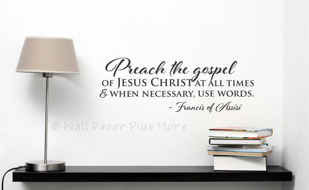 Preach the Gospel Wall Stickers Vinyl Decal Quote