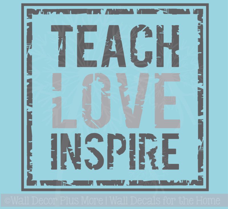Teach Love Inspire Teacher Tile Design School Wall Decals