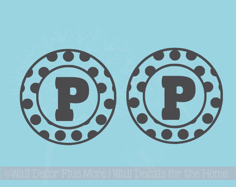 Polka Dot Monogram Custom Letter Decals for RTIC Yeti Tumblers