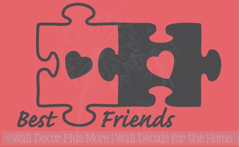 Best Friends Puzzle Pieces Vinyl Wall Art Decals Sticker