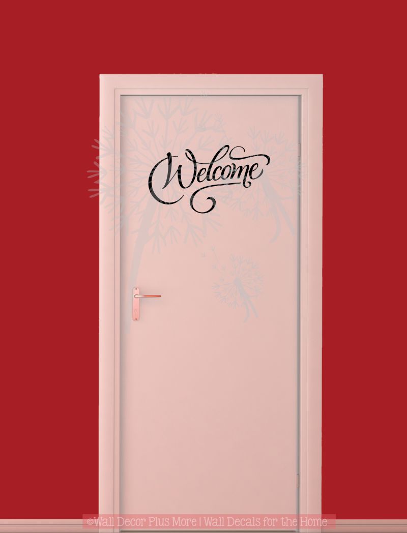 Welcome Modern Wall Words for Entryway Door Vinyl Decal Stickers