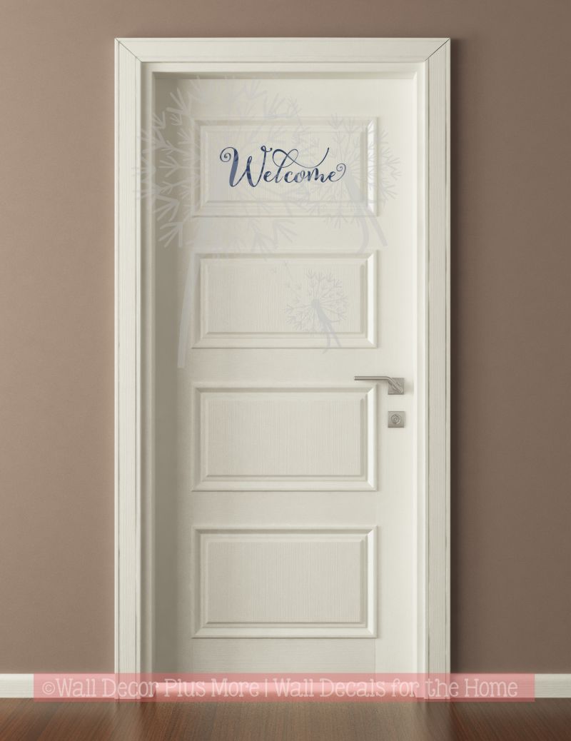Welcome Cursive Wall Letters Words for Front Door Entry Vinyl Stickers ...