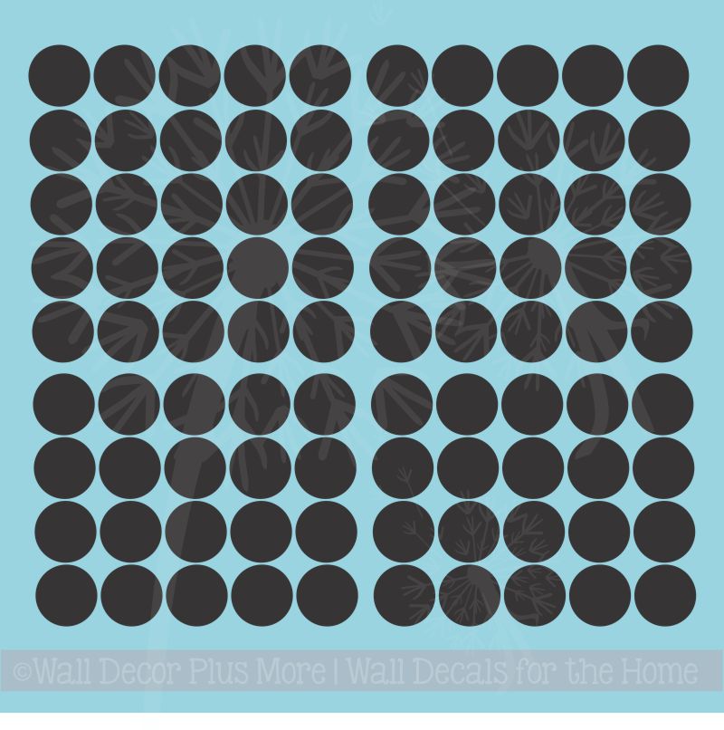 2-Inch Solid Polka Dots Vinyl Wall Stickers for Cool Room Decor, 90 qty