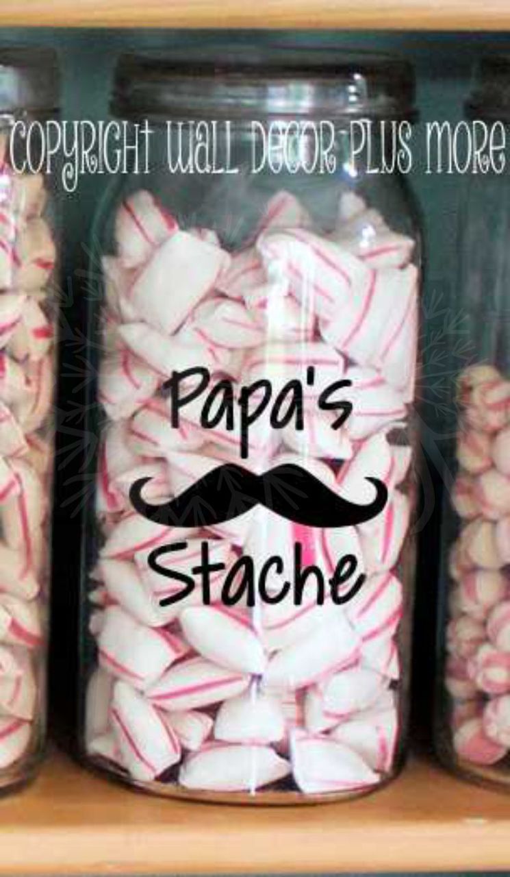Papa's Stache Vinyl Glossy Decal Stickers, set of 2