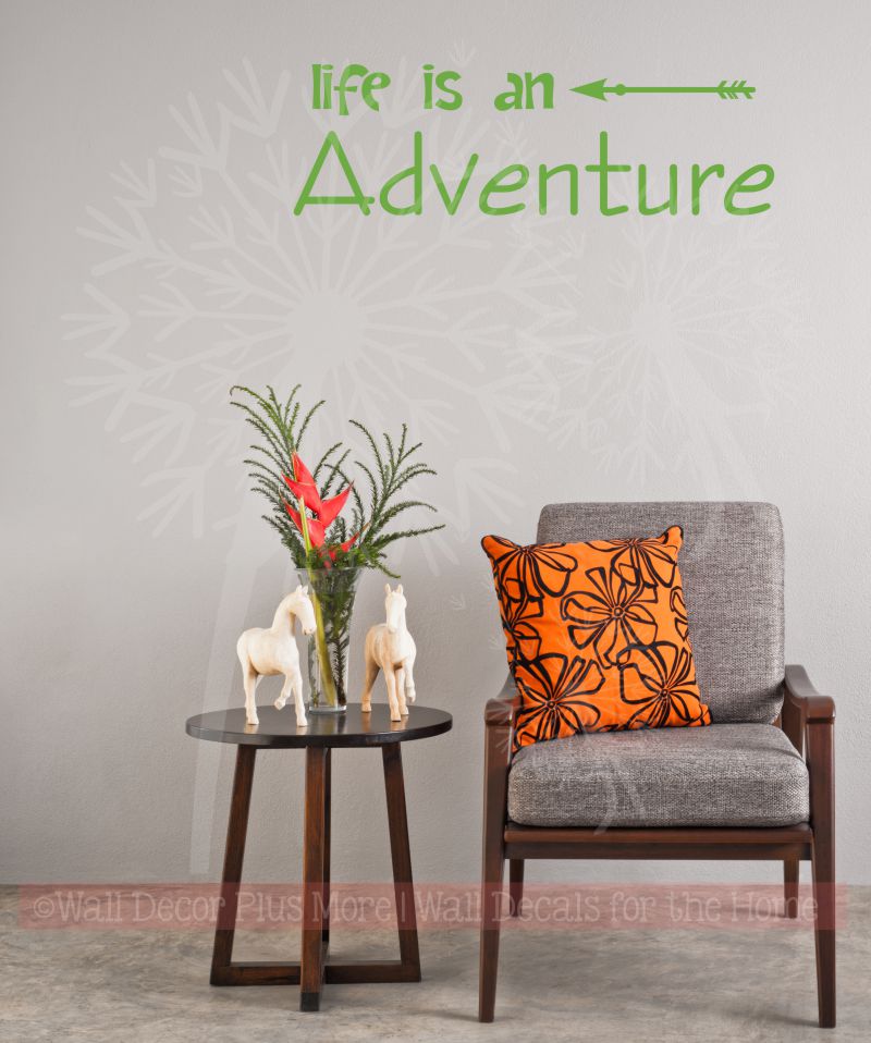 Life Is An Adventure Wall Decal Sticker With Modern Arrow Art