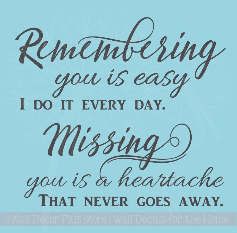 Remembering You Is Easy Tile Vinyl Letter Decals Wall Sticker Quote ...